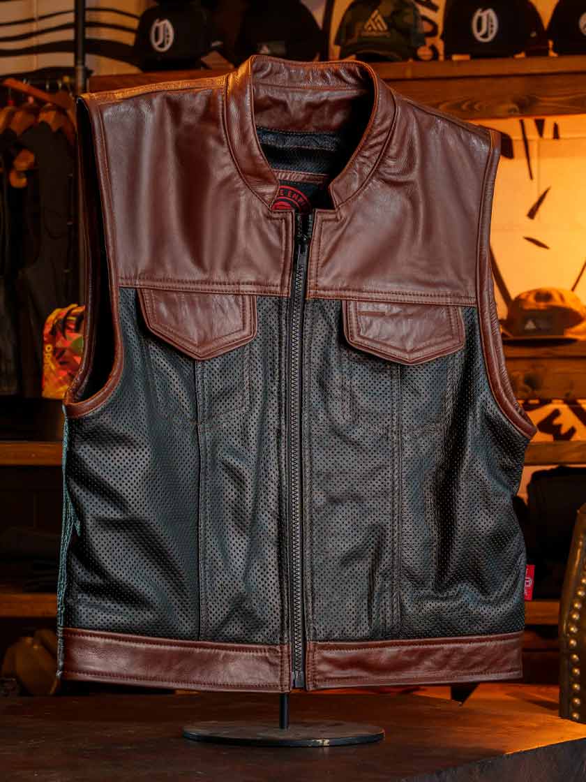 FACTORY CUSTOM VEST - Perforated Leather Steadfast – Odin Mfg