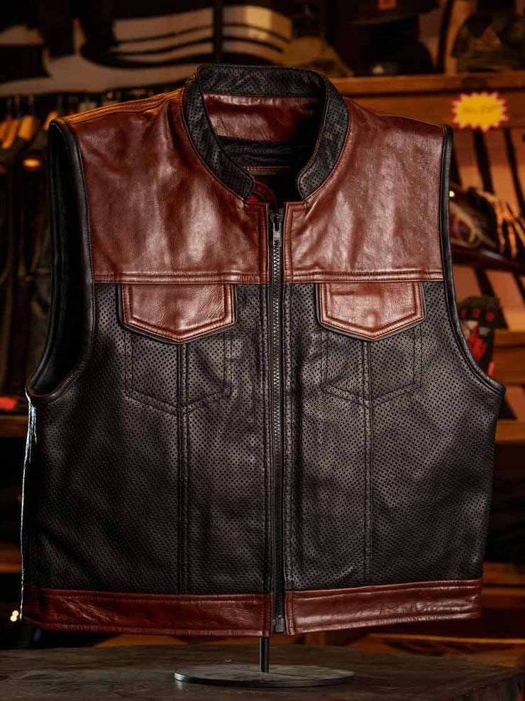 FACTORY CUSTOM VESTS - Perforated Leather Steadfast – Odin Mfg