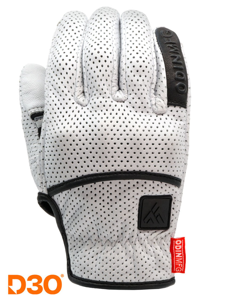 D3O Heavy Hitters Motorcycle Gloves - White/Black Perforated – Odin Mfg