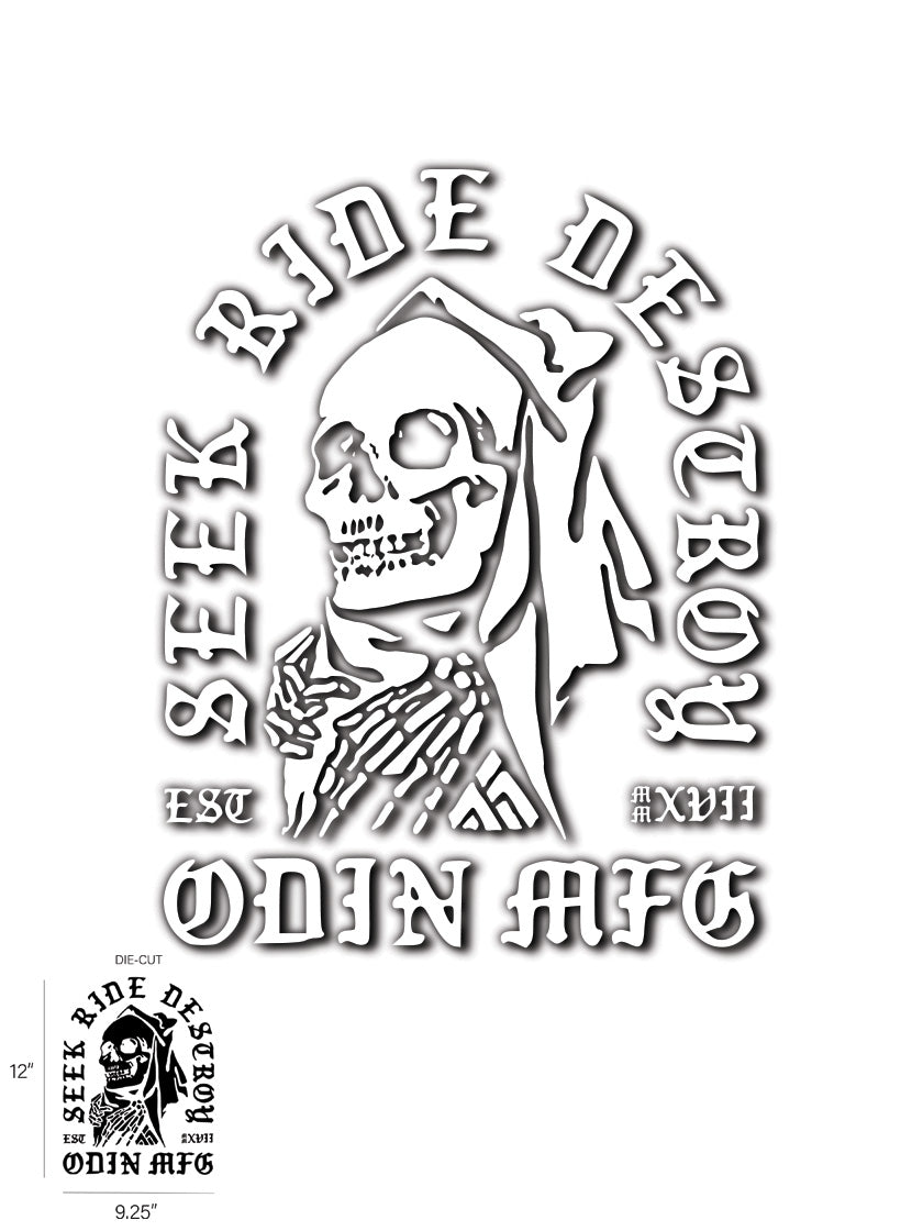 12" Tall Reaper Logo Die Cut Decal - Odin Mfg
