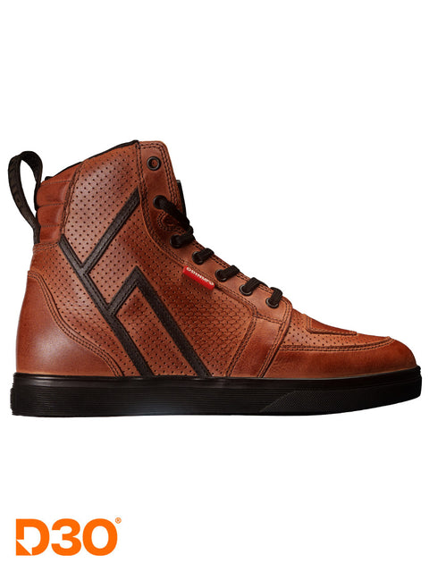 Apex Aero Perforated D3O Motorcycle Shoes - Waxed Brown - Odin Mfg